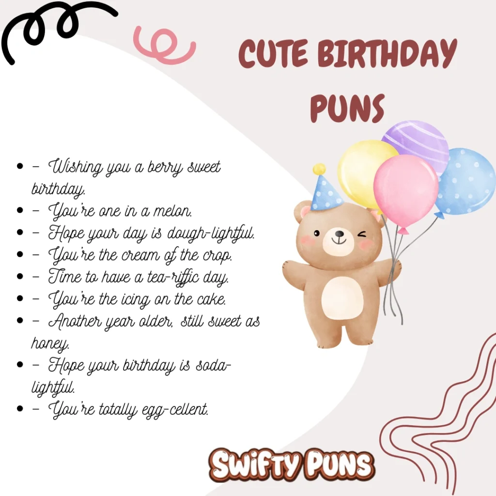 500 Birthday Puns: Cute, Short, Funny Card One-Liners Captions - Swifty ...